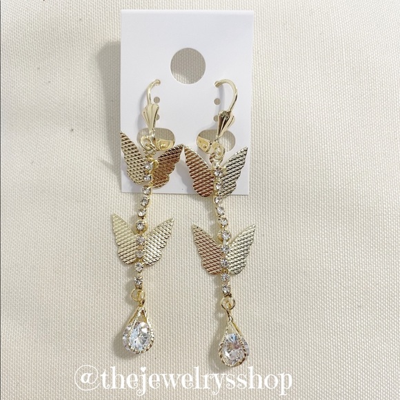 Jewelry | Butterfly Earrings Laminated Gold Oro Laminado | Poshmark